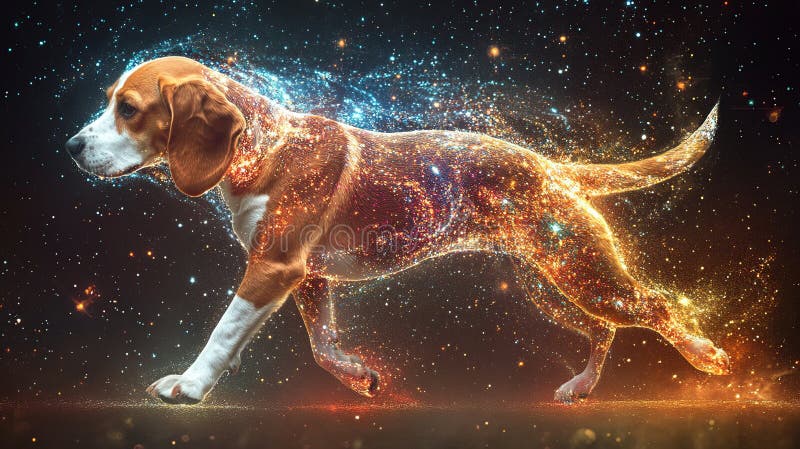 Magical Beagle Dog in Cosmic Dust Stock Illustration - Illustration of ...