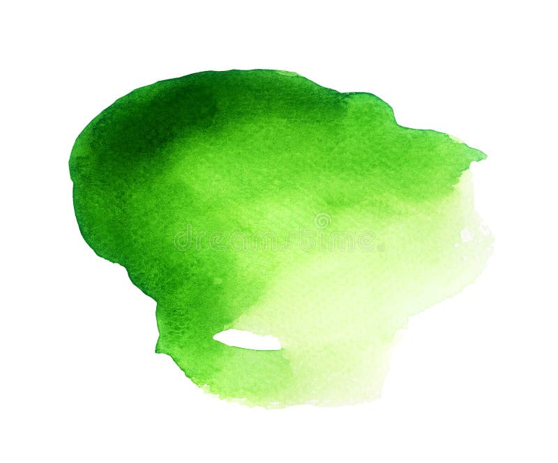 Magical Blob of Green Watercolor Stock Image - Image of colorful, hand ...
