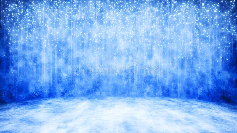 Sparkling Blue Glitter Background Magical Night Sky Shimmering Lights ...