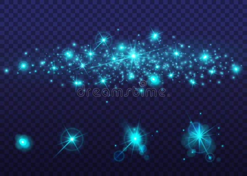 Magical Blue Star Light and Sparkles Effect Stock Vector - Illustration ...