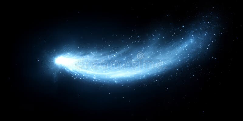 Magical Blue Stardust Trail Light Effect Galaxy Design Abstract ...