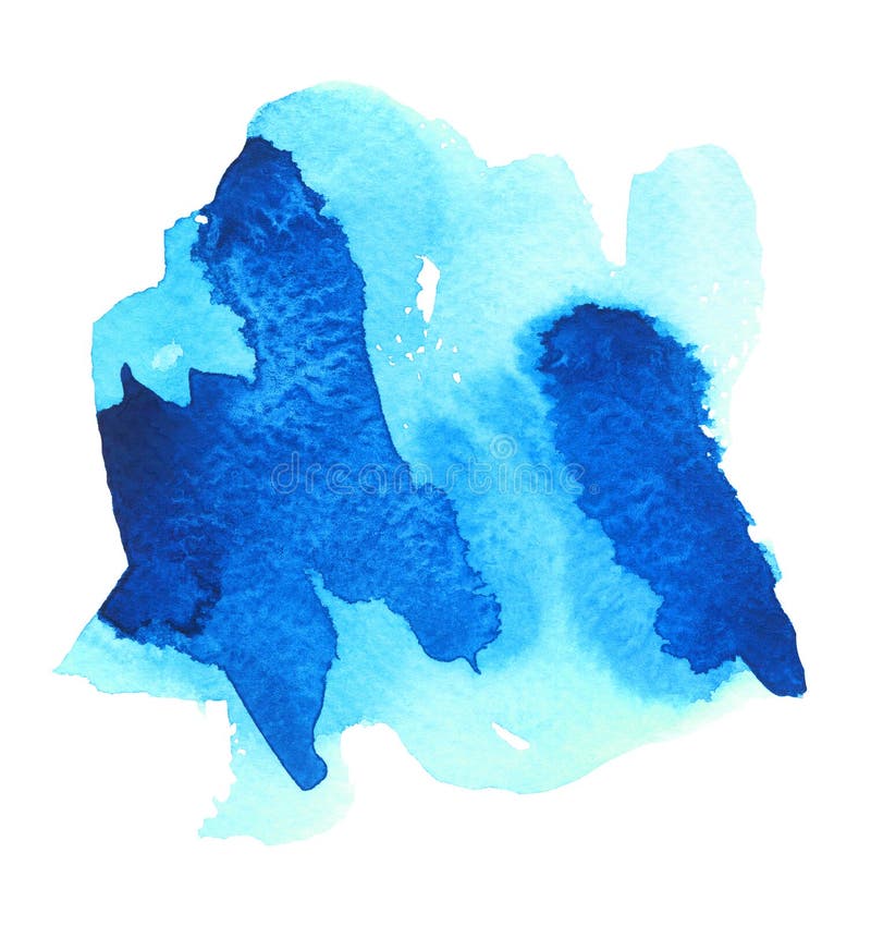 Magical Blue Watercolor Stain Stock Illustration - Illustration of ...