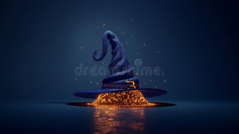 Magical Blue Witch Hat with Sparkling Effects Creates Whimsical ...