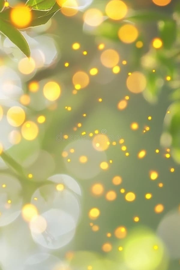 Magical Bokeh Light Pattern with Leaves in Nature Background. Stock ...