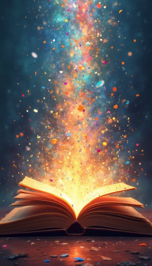 Magical Book Bursting with Colorful Sparkles Stock Image - Image of ...