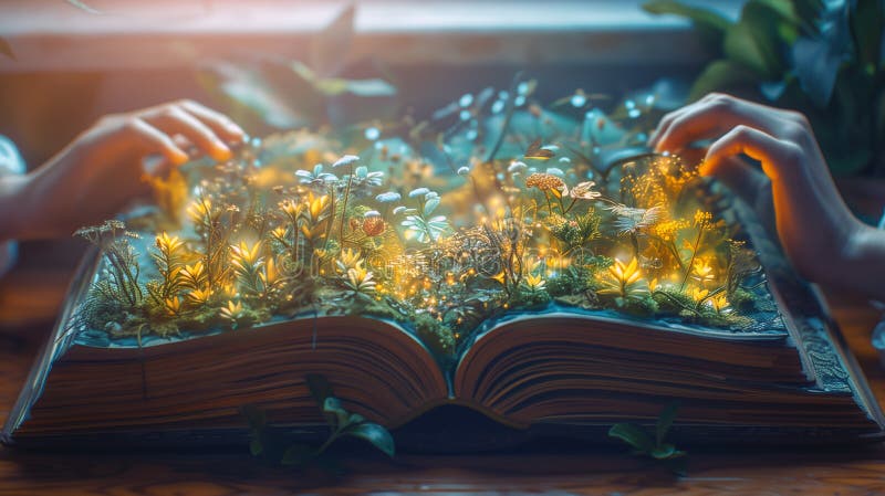 Magical Book with Colorful Pages Stock Illustration - Illustration of ...