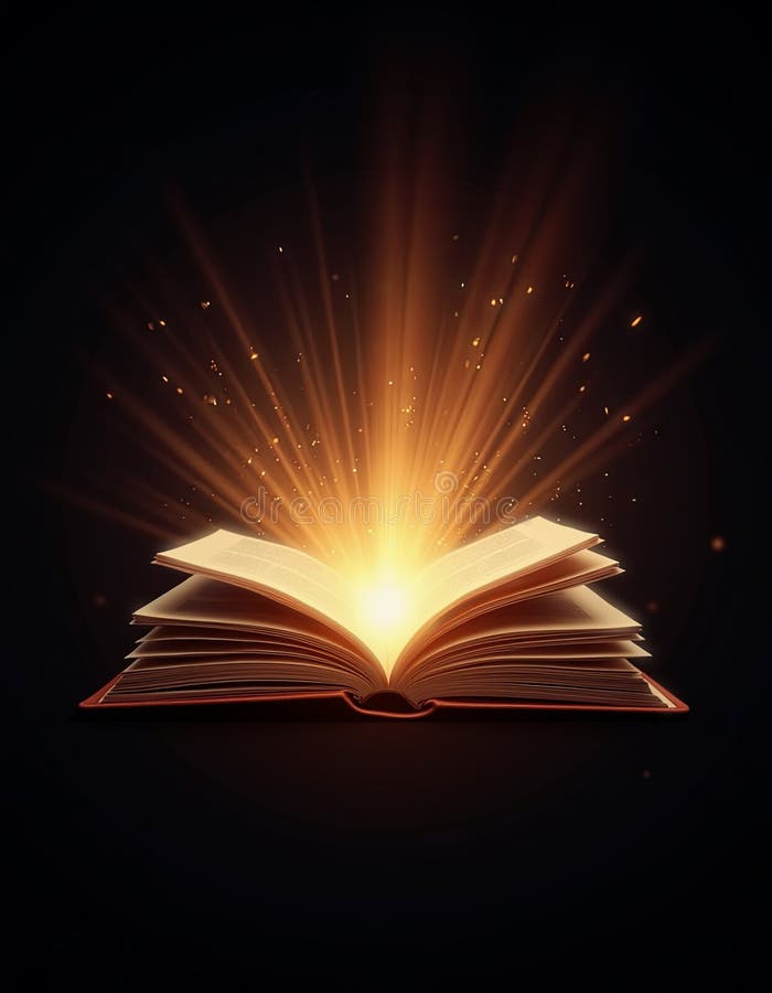 The Magical Book of Enlightenment Guiding Light Shines from the Pages ...