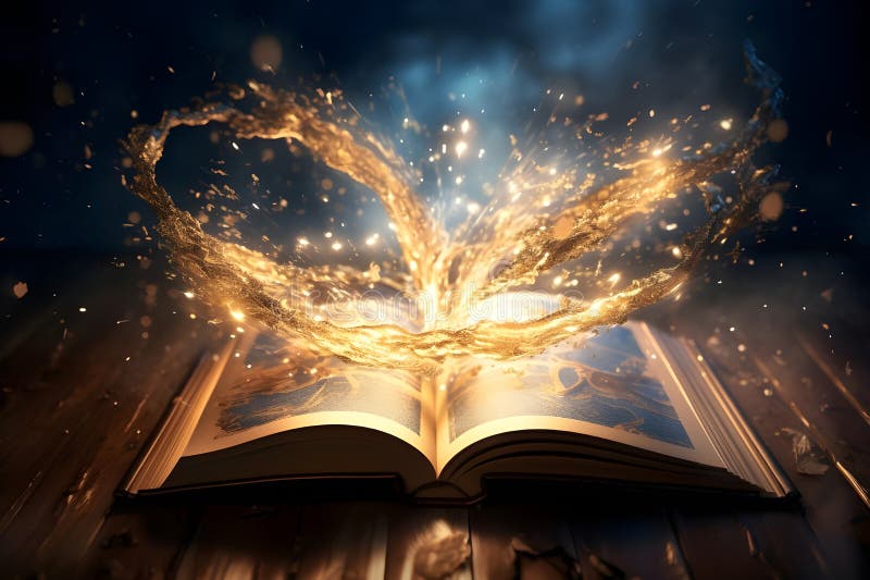 Magical Book with Glitter Exploding from the Pages - Ai Generated Stock ...