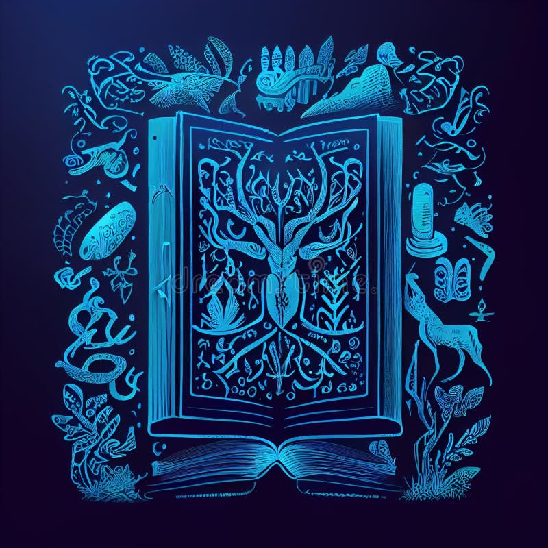 Magical Book, Illustrations of Mythical Creatures, Made with Generative ...