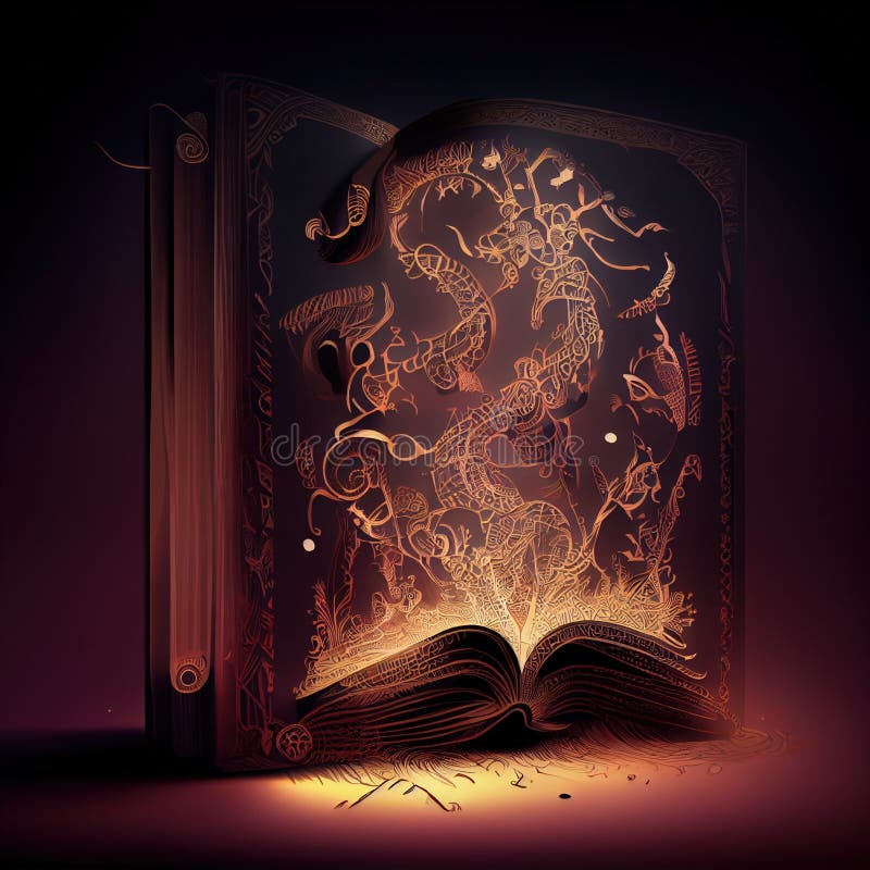 Magical Book, Illustrations of Mythical Creatures, Made with Generative ...
