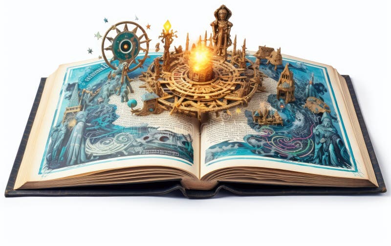 A Magical Book with Moving Illustrations and Mystical -Generative Ai ...