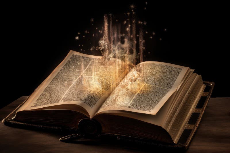 Magical Book, Open and Revealing Its Secrets To the Reader Stock ...