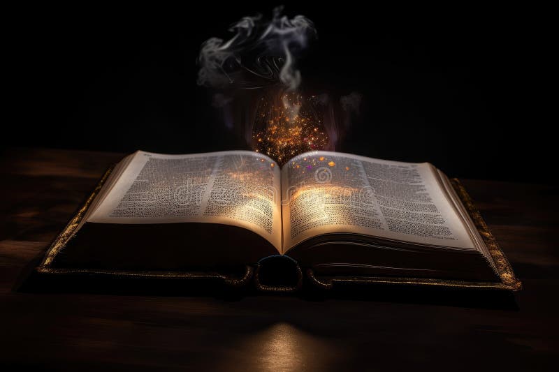 Magical Book, Open and Revealing Its Secrets To the Reader Stock ...