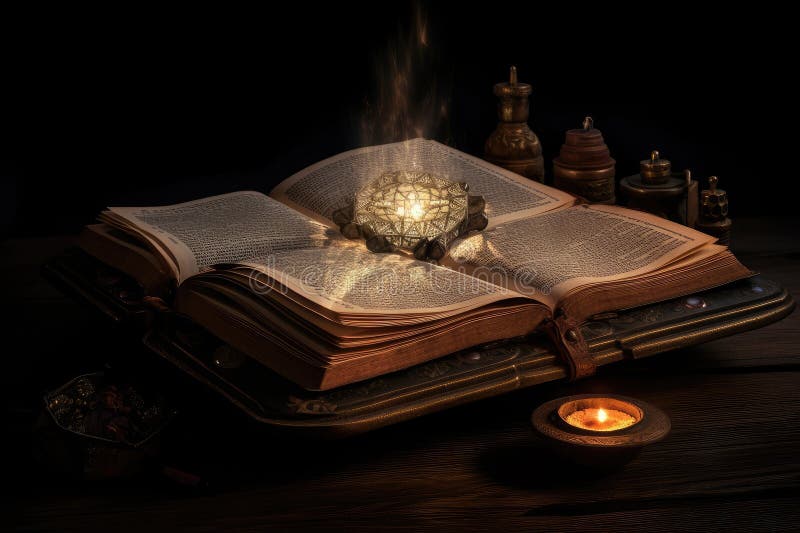 Magical Book, Open and Revealing Its Secrets To the Reader Stock ...