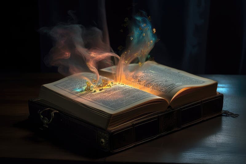 Magical Book, Open and Revealing Its Secrets To the Reader Stock ...