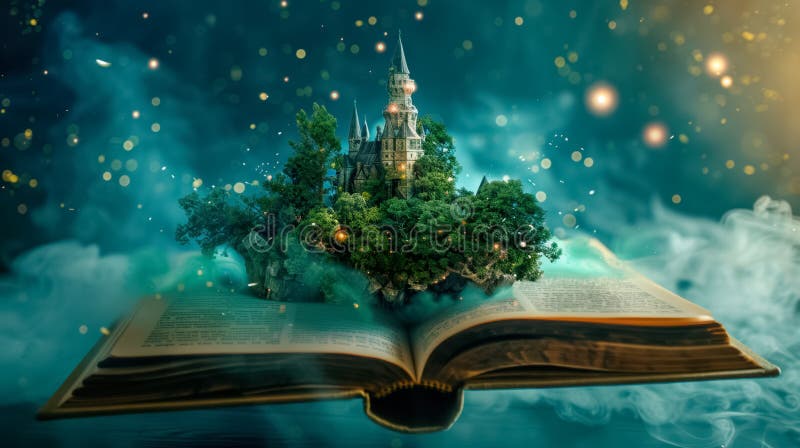 Magical Book. Surreal Mystical Fantasy Artwork Stock Illustration ...