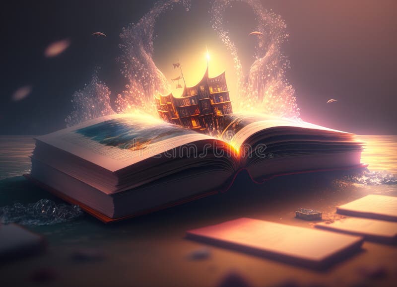 Magical Book. Surreal Mystical Fantasy Artwork Stock Illustration ...