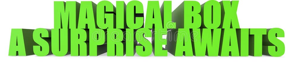 Magical Box a Surprise Awaits, 3d Text Stock Illustration ...
