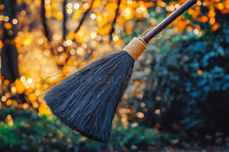 Magical Broom Dusting the Floor by Itself - Magic Broom Stock Image ...