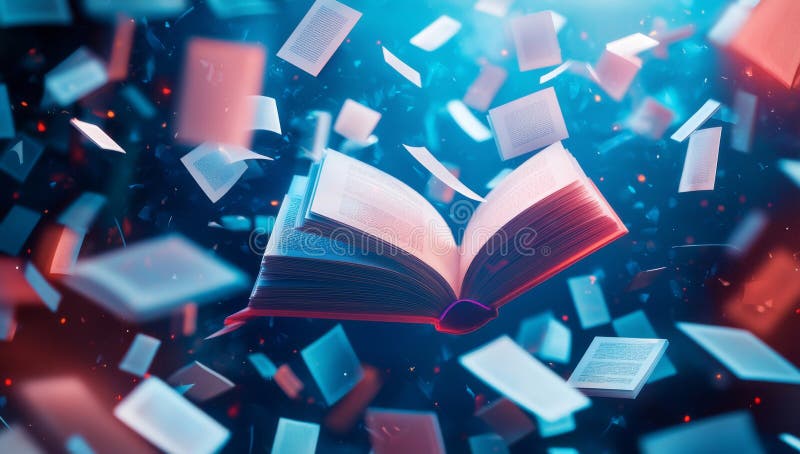 A Magical Burst of Imagination from an Open Book Stock Image - Image of ...