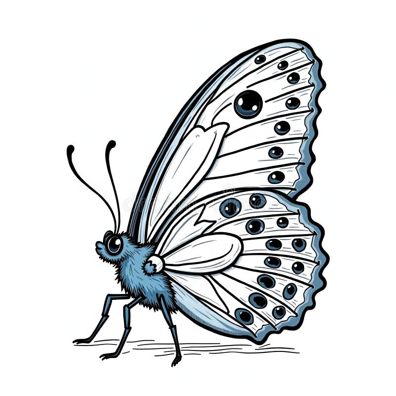 Magical Butterfly with Multiple Eye Pattern Wings Stock Illustration ...