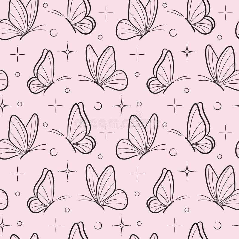 Vector Moth Pattern, Goth Background, Seamless Repeat Stock Vector - Illustration of goth ...