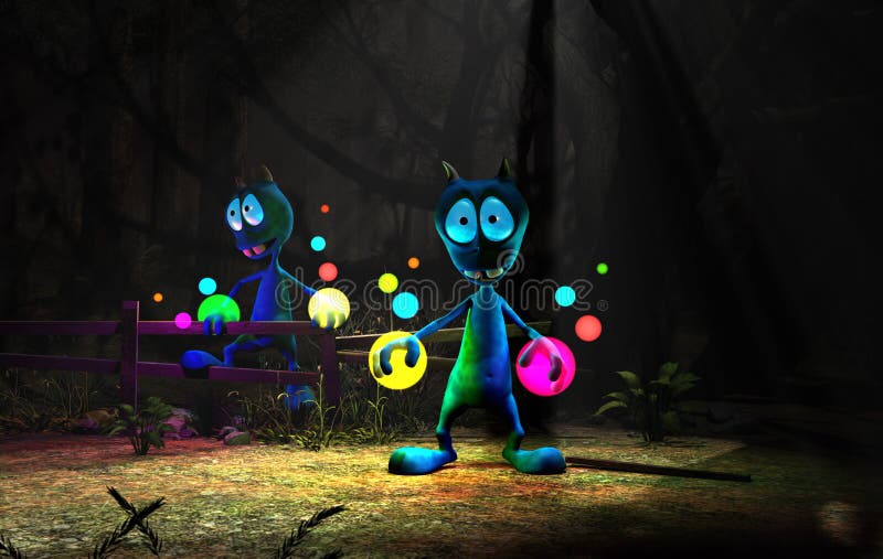 Magical Cartoon Alien Character Stock Illustration - Illustration of ...