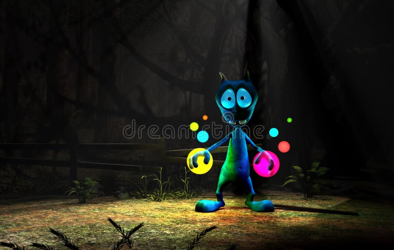 Magical Cartoon Alien Character Stock Illustration - Illustration of ...