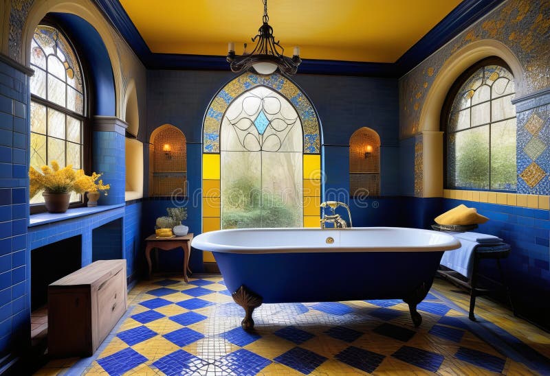 A Magical Castle Bathroom Escape Stock Illustration - Illustration of ...