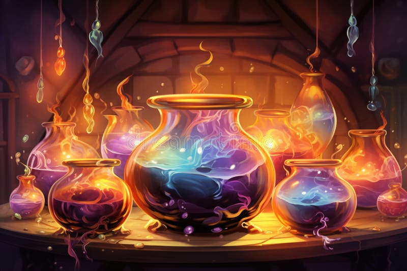Magical Cauldron. Generative Ai Stock Illustration - Illustration of ...