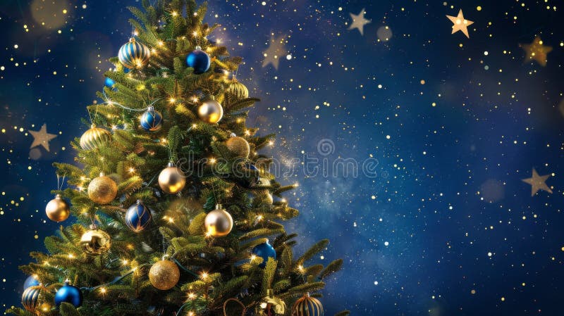 Magical Christmas Tree Sparkling Amidst Stardust and Festive Ornaments ...