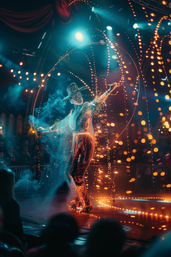 A Magical Circus with Holographic Performers Creating Impossible Feats ...