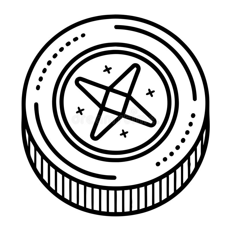 Magical Coin with Star Design Perfect for Illustrations and Creative ...