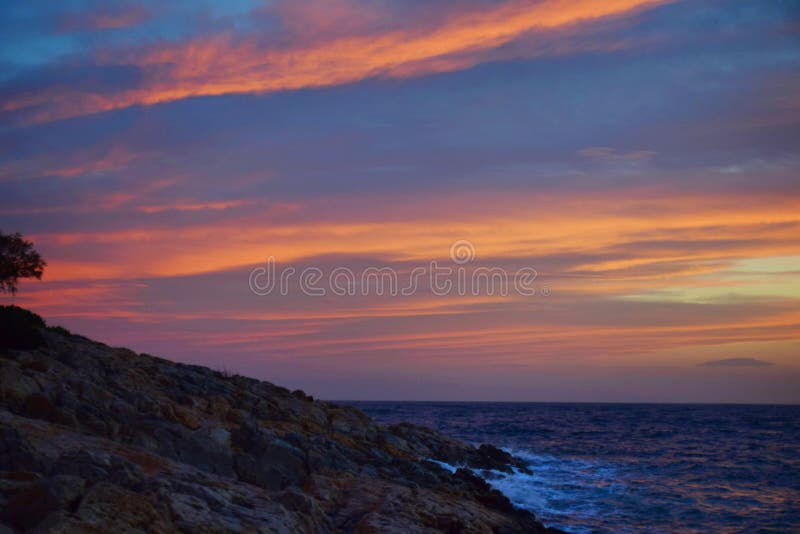 The Magical Colors of the Sunset Stock Photo - Image of ocean ...