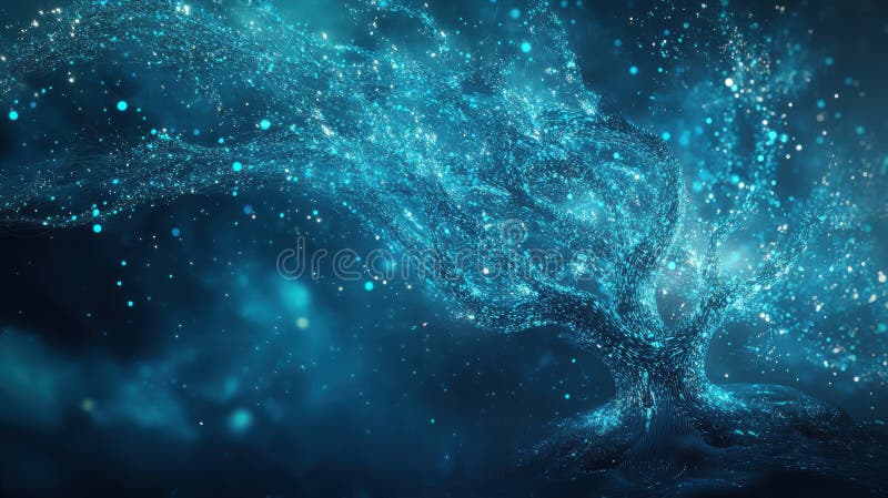 Magical Cosmic Tree with Flowing Nebula Design for Fantasy and Nature ...