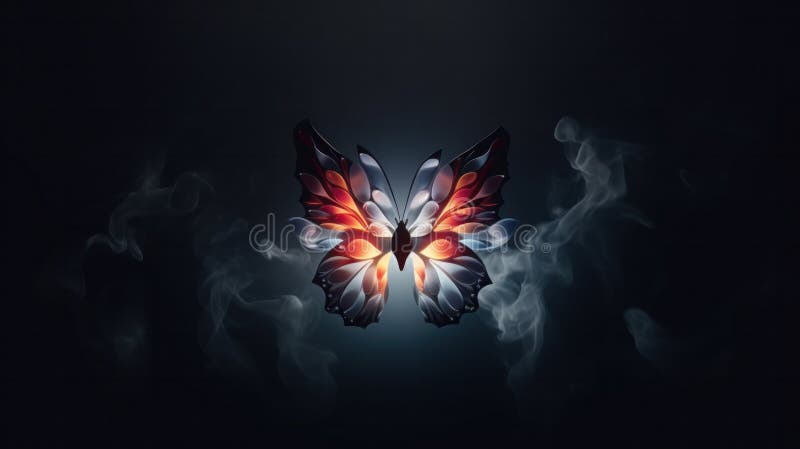 Magical Creature Butterfly Concept with Copy Space on Black Background ...