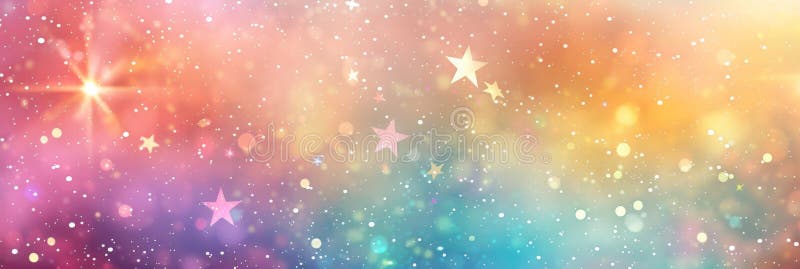 Magical Cute Pastel Background with Scattered Stars and Sparkles Stock ...