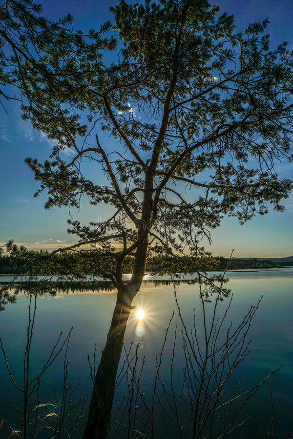 Magical Day in Russia. Sunset on the Lake Stock Photo - Image of ...