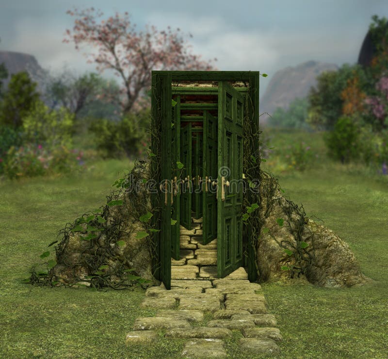 Magical Door Doorway into Infinity Stock Photo - Image of tale, death ...