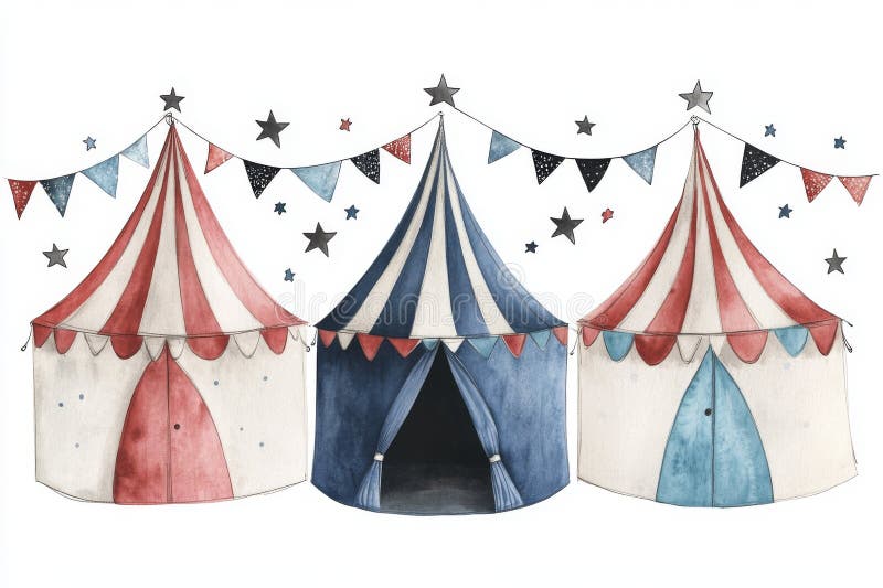 A Magical Drawing of a Carnival-themed Background, Designed with Space ...