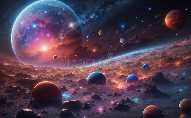 The Magical Dreamy Stars and Universe Stock Illustration - Illustration ...