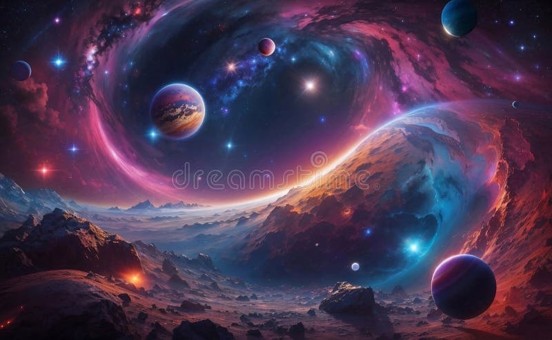 The Magical Dreamy Stars and Universe Stock Illustration - Illustration ...
