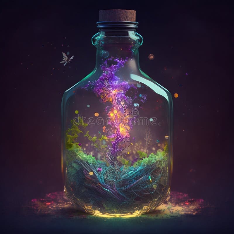 A Magical Elixir in a Bottle Stock Illustration - Illustration of ...