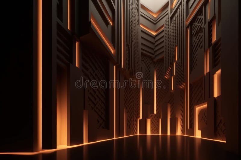 Magical Empty Auditorium Room with Backlight Generative Ai Stock ...