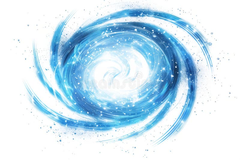 Magical Energy Effects, Blue Light Wizard Spell, on a White Background ...