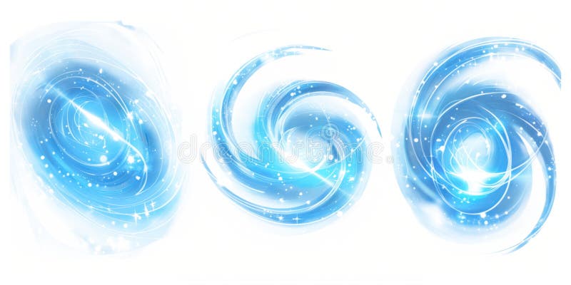 Magical Energy Effects, Blue Light Wizard Spell, on a White Background ...