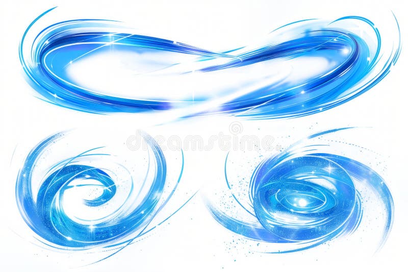Magical Energy Effects, Blue Light Wizard Spell, on a White Background ...