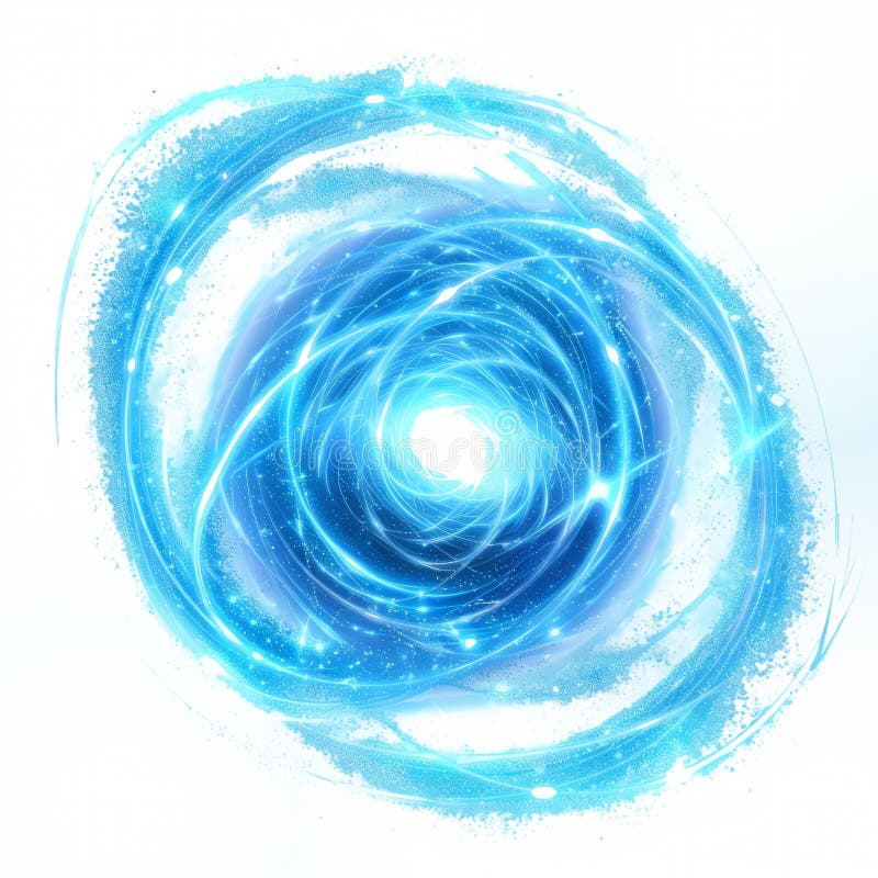 Magical Energy Effects, Blue Light Wizard Spell, on a White Background ...