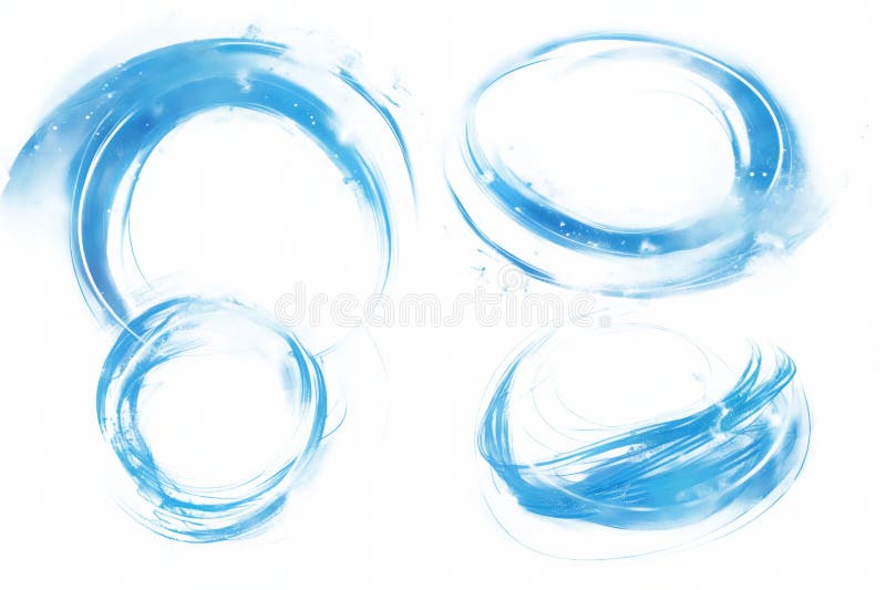 Magical Energy Effects, Blue Light Wizard Spell, on a White Background ...