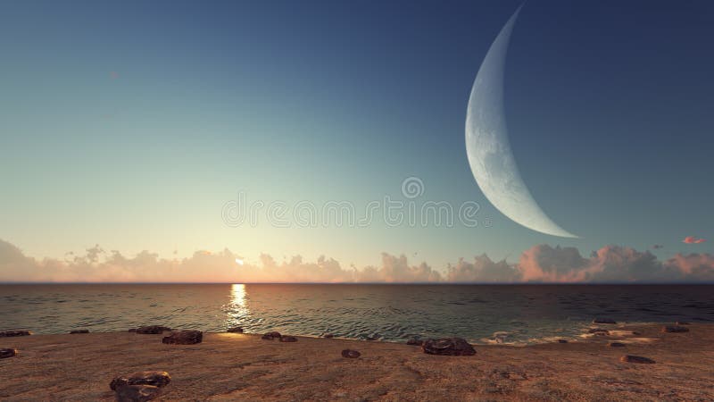 Magical evening on the sea stock photo. Image of evening - 69527328